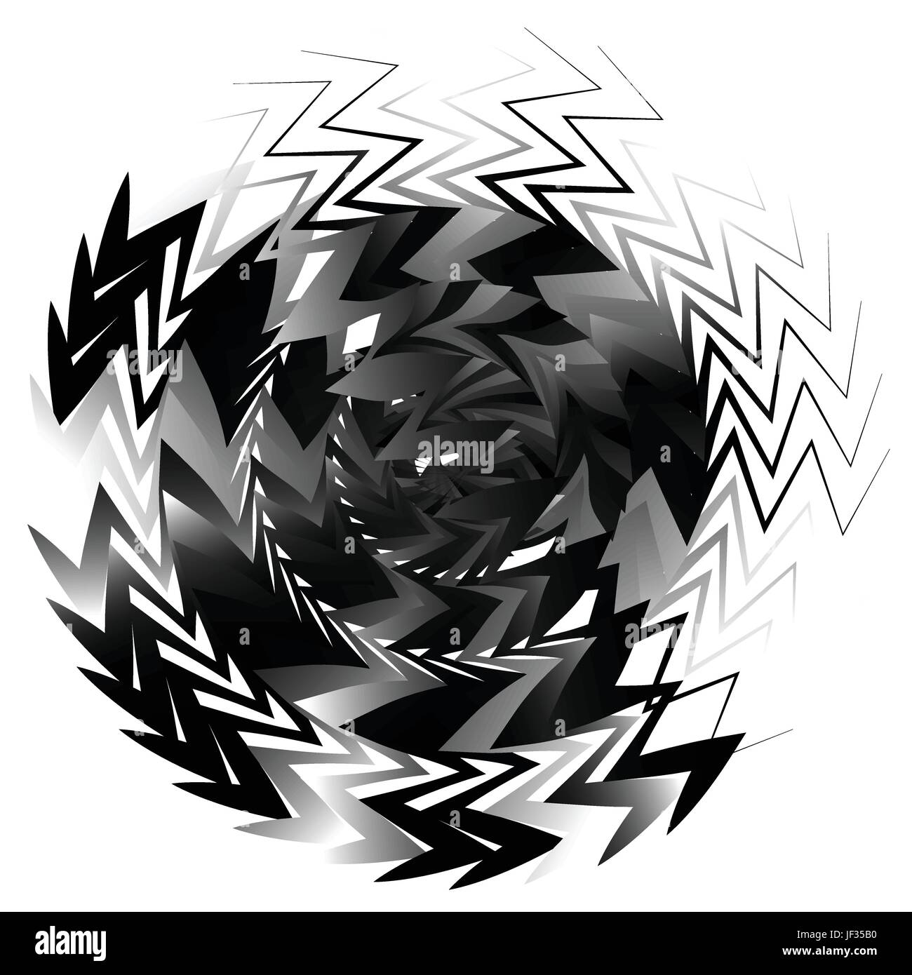 Geometric circle element made of overlapping edgy shapes. Abstract ...