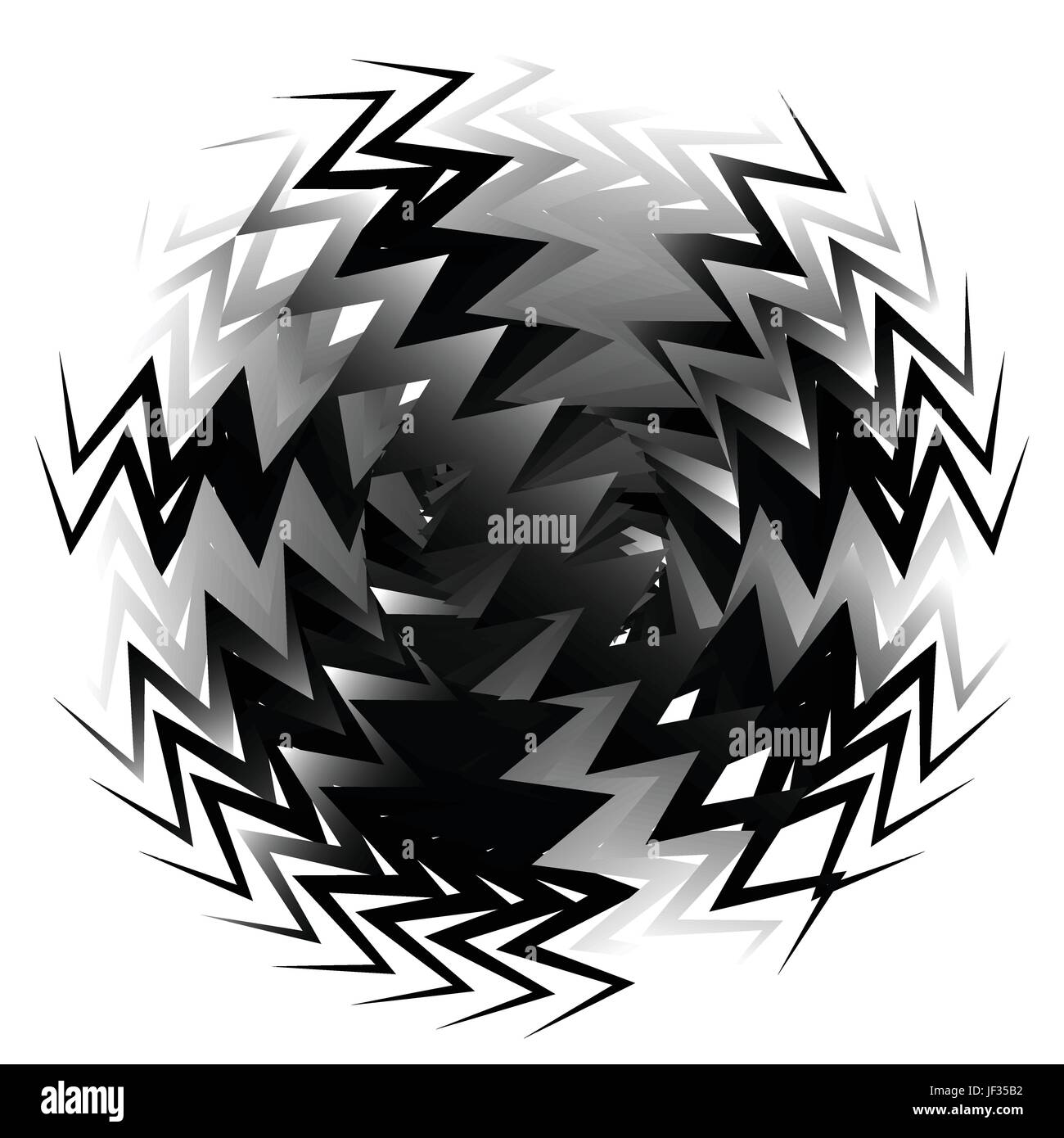Geometric circle element made of overlapping edgy shapes. Abstract ...