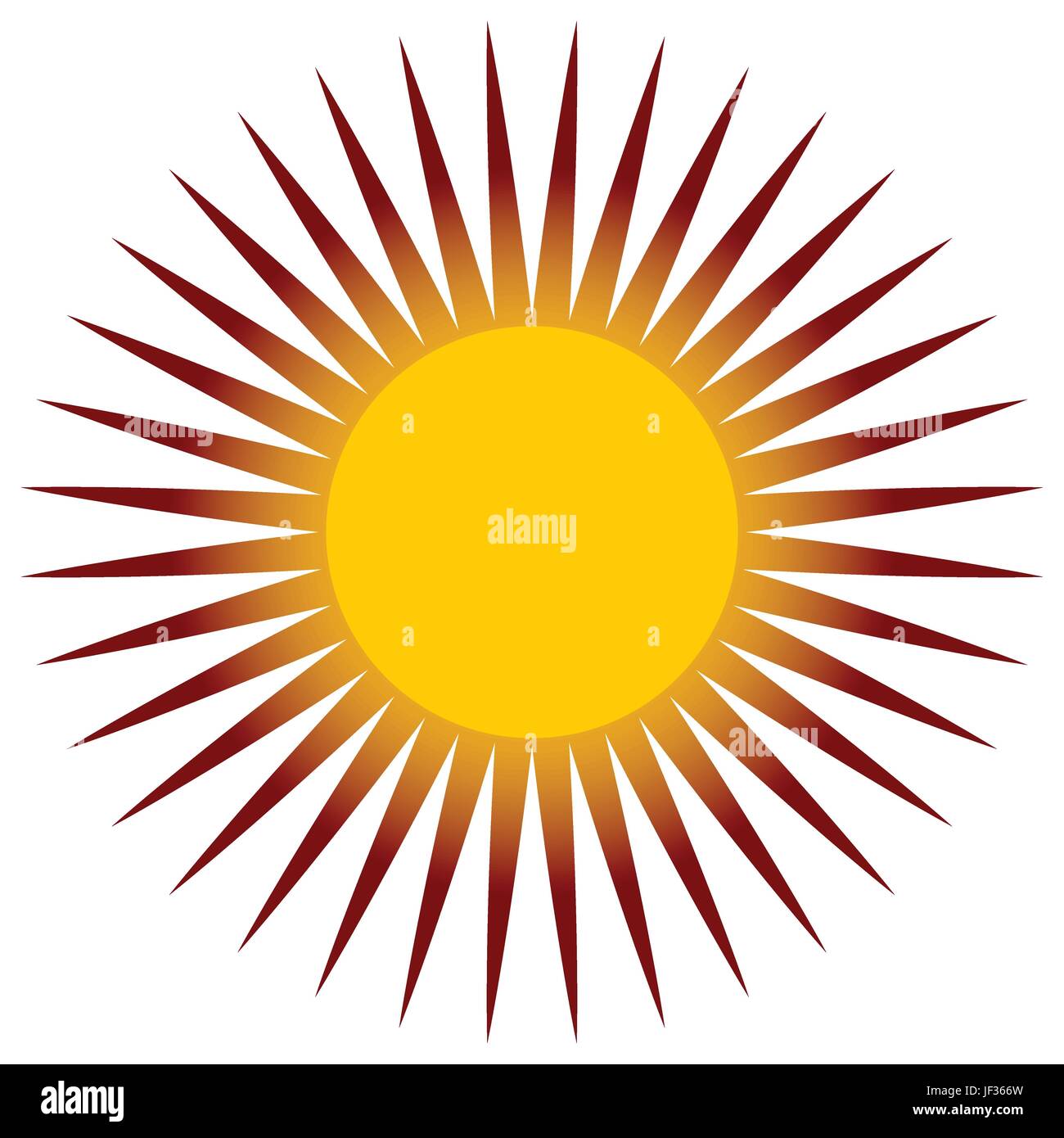 Simple flat sun clip-art, sun icon with edgy corona Stock Vector Image ...