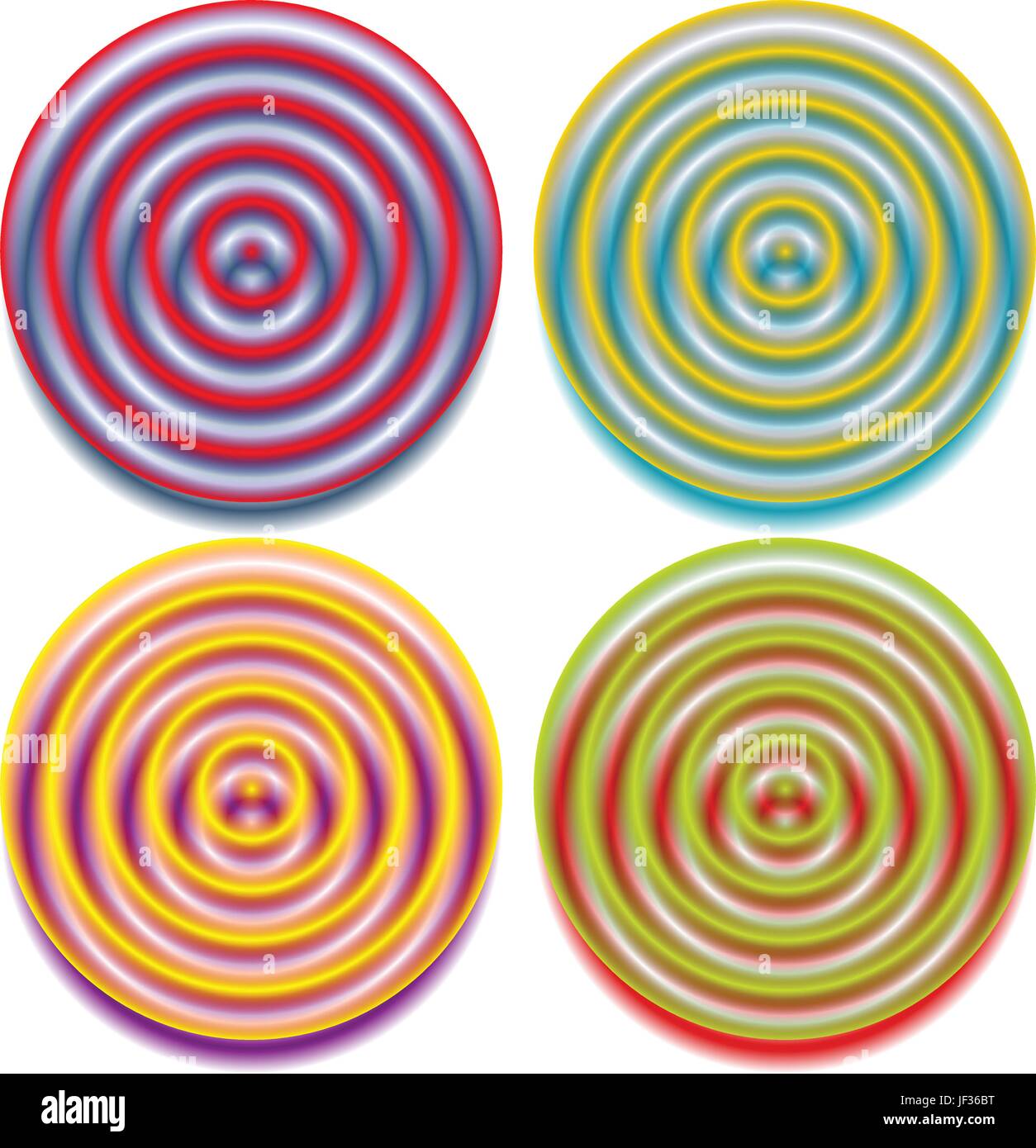Circular pattern with concentric circles. Faded overlapping circle ...