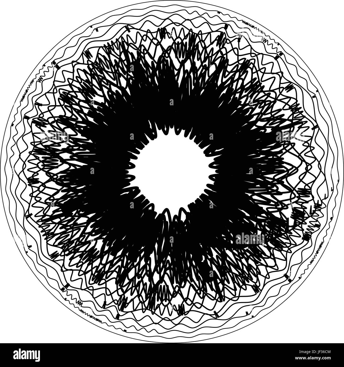 Circular, radiating abstract shape, motif. Geometric design element ...