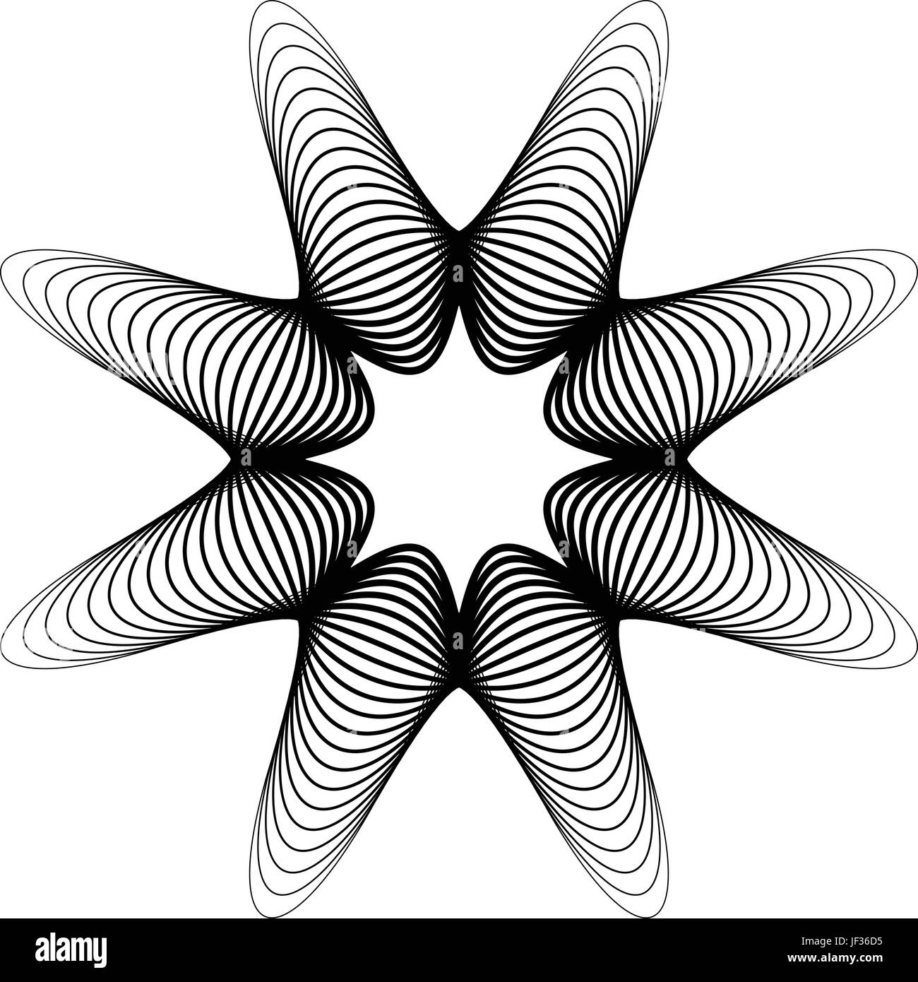 Circular, radiating abstract shape, motif. Geometric design element ...