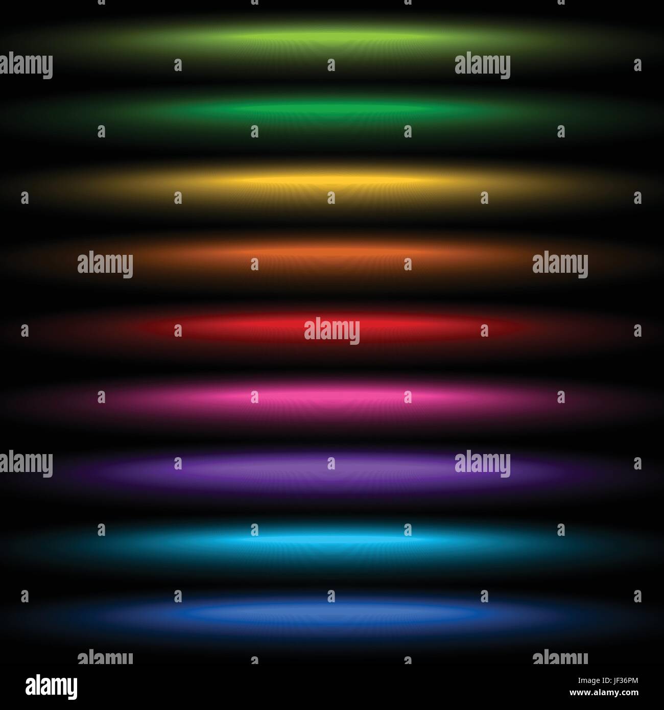 Horizontal light streak effect in several colors. Colorful beams, rays ...