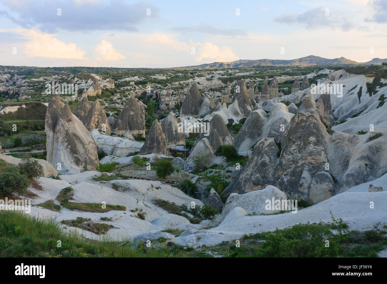 Horizontal shot of valley with fairy chimneys in Cappadocia Stock Photo ...