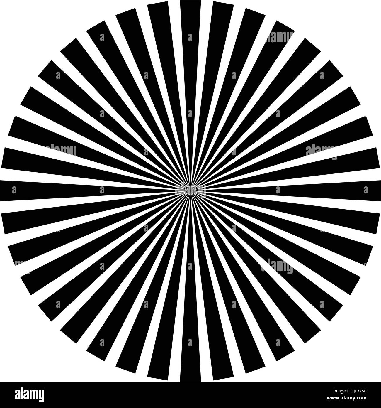 Circular pattern of radial, radiating lines. Monochrome starburst ...