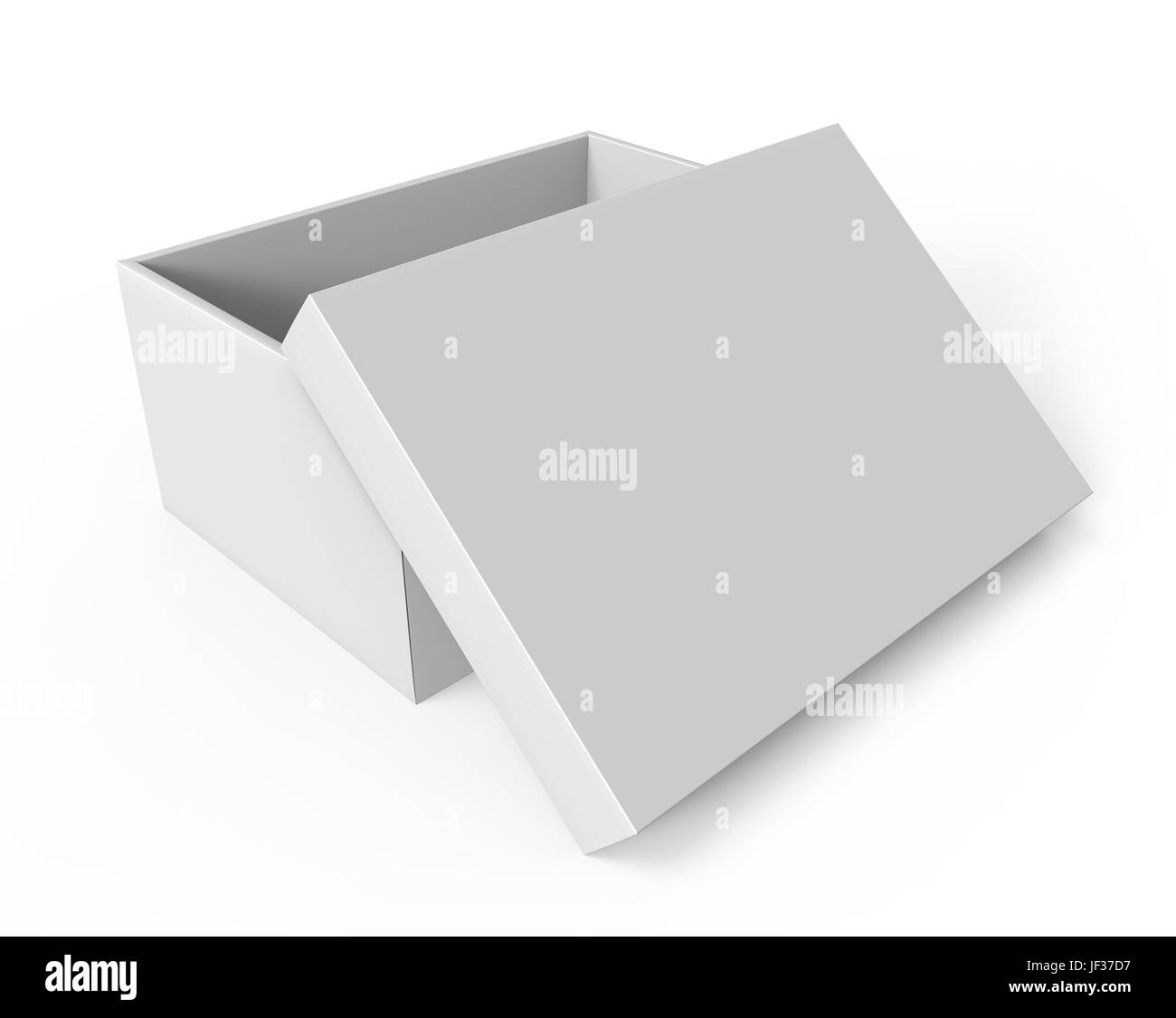 3d rendering blank left tilt open paper box with leaning lid for design ...