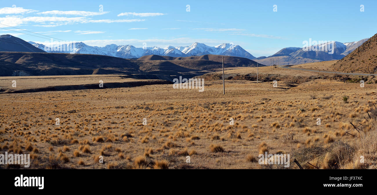 Panoramic Springtime view of Porters Pass & Castle Hill in the Southern ...
