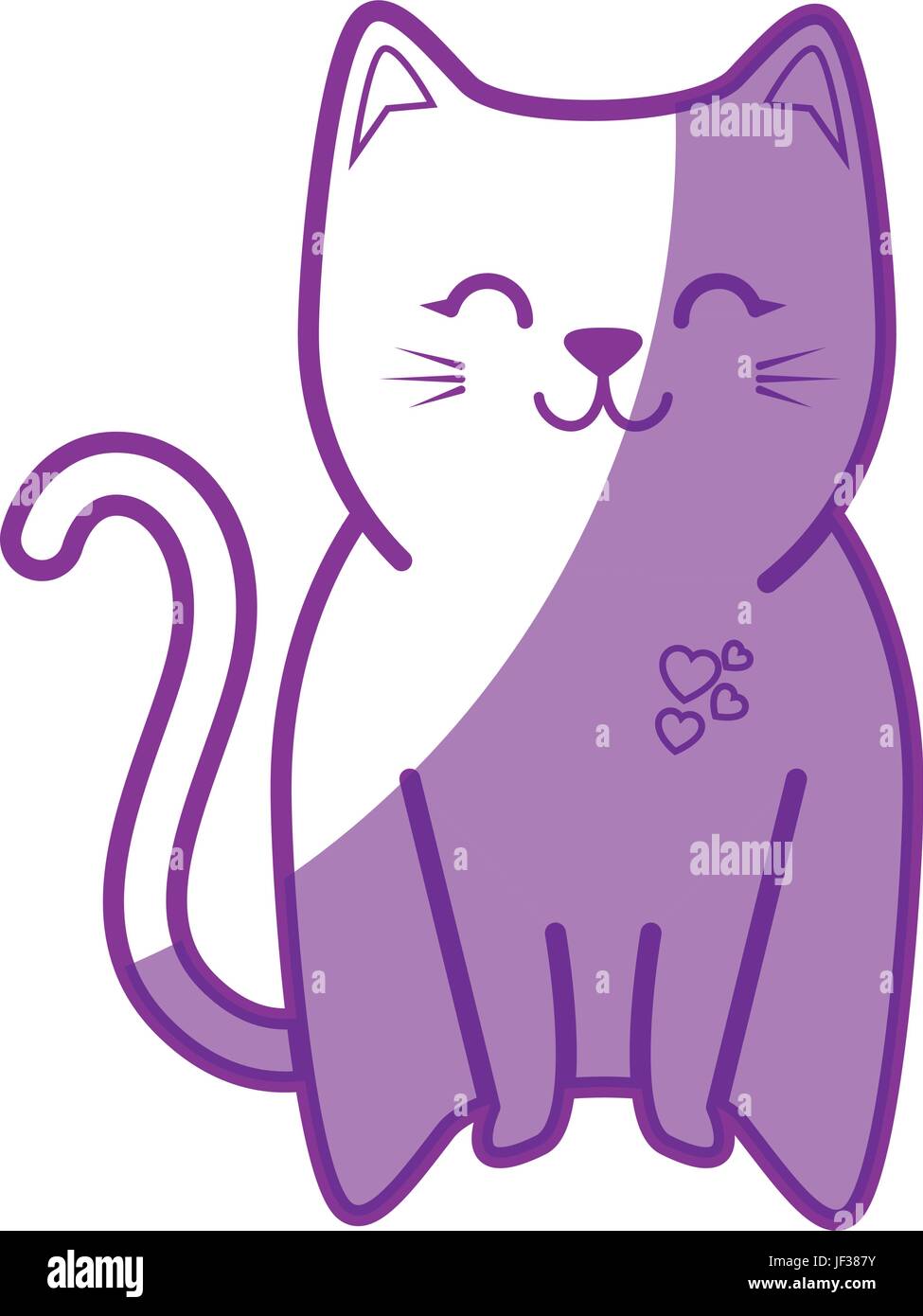 cute cat icon over white background vector illustration Stock Vector ...