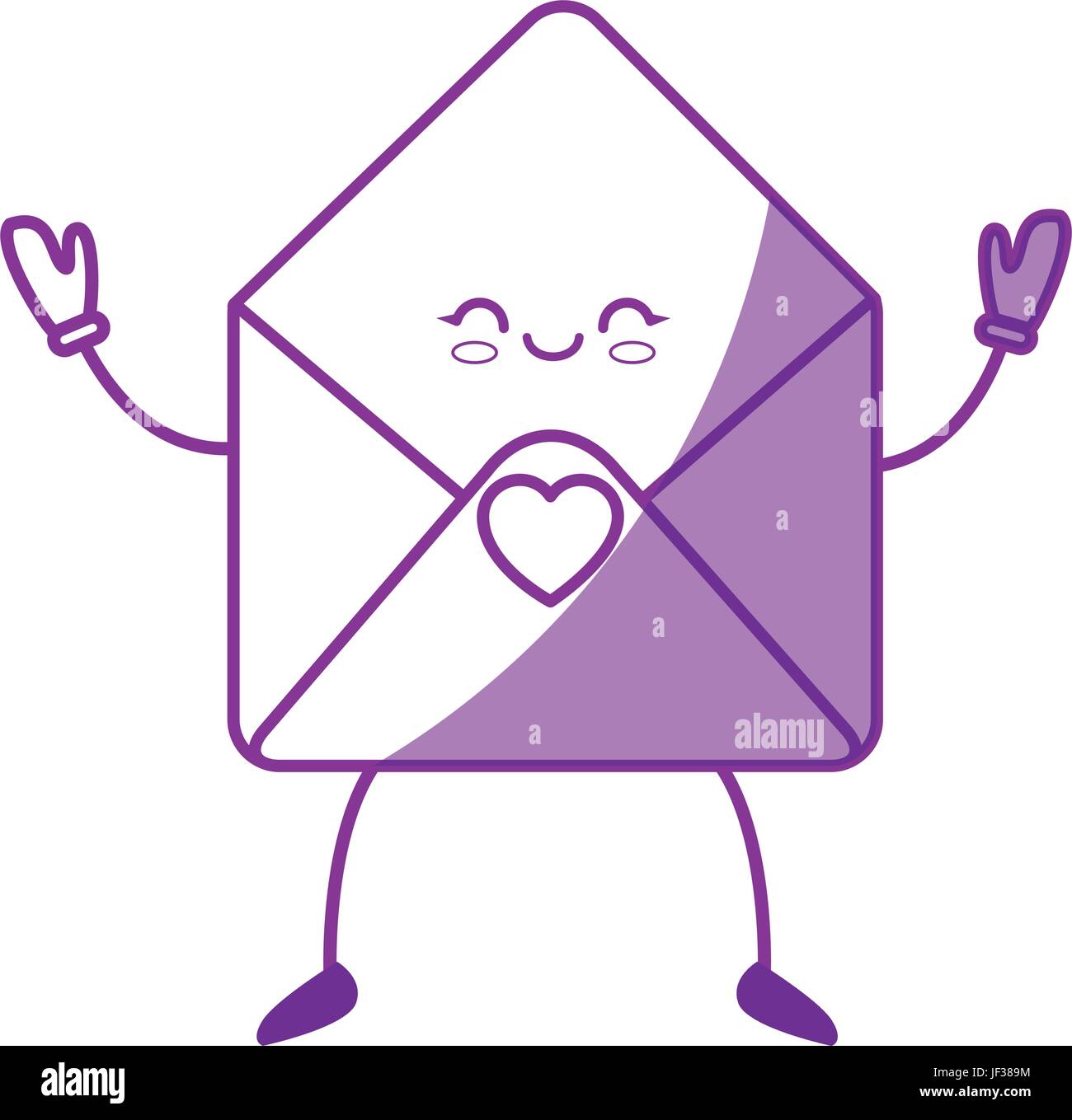 kawaii envelope icon over white background vector illustration Stock ...