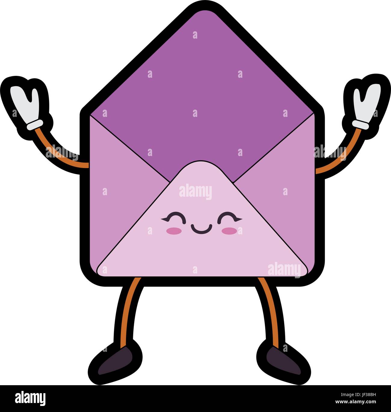 kawaii envelope icon over white background colorful design vector ...