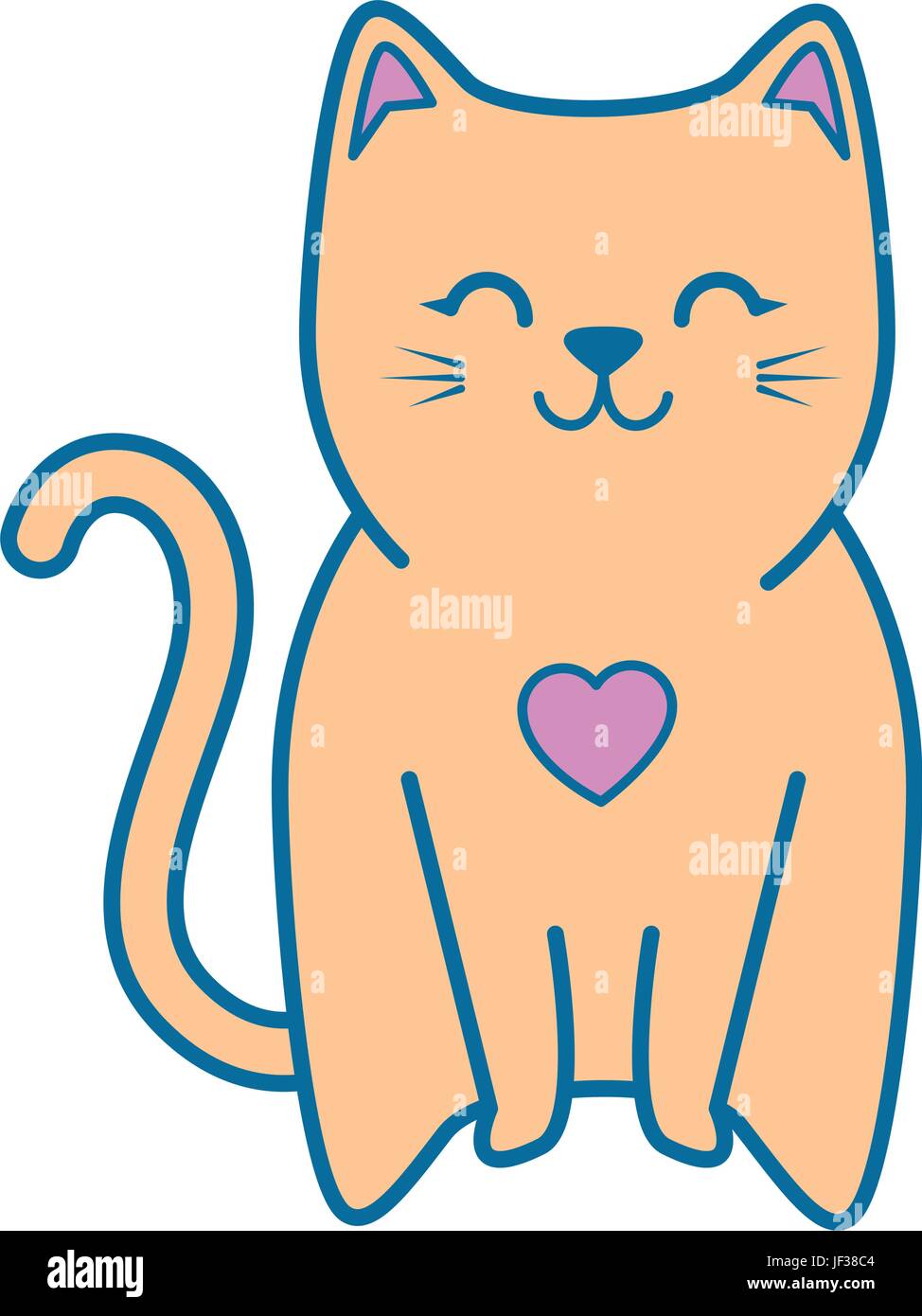 cute kitty icon over white background colorful design vector ...