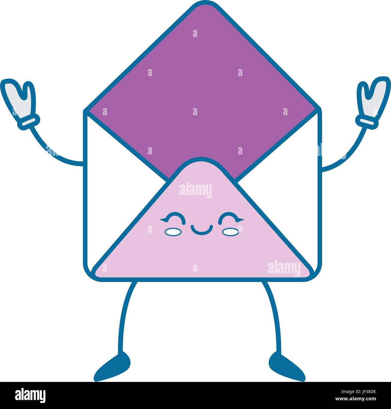 kawaii envelope icon over white background colorful design vector ...