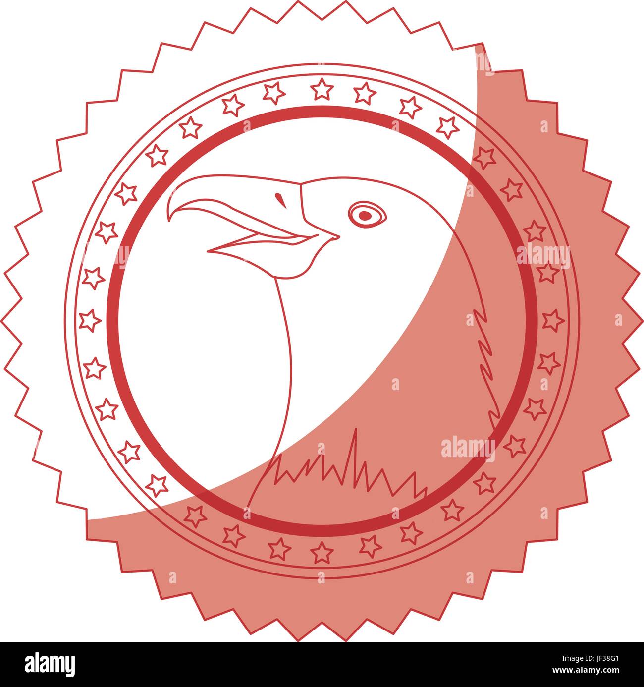 seal stamp with eagle icon over white background vector illustration ...
