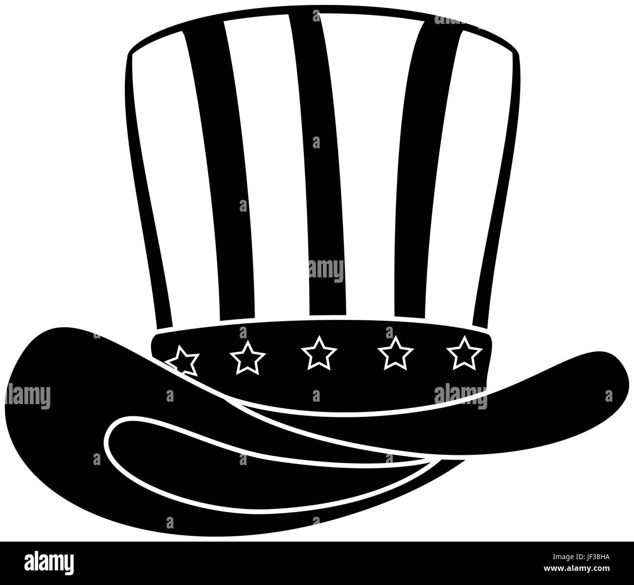 top hat with usa country flag icon over white background vector ...