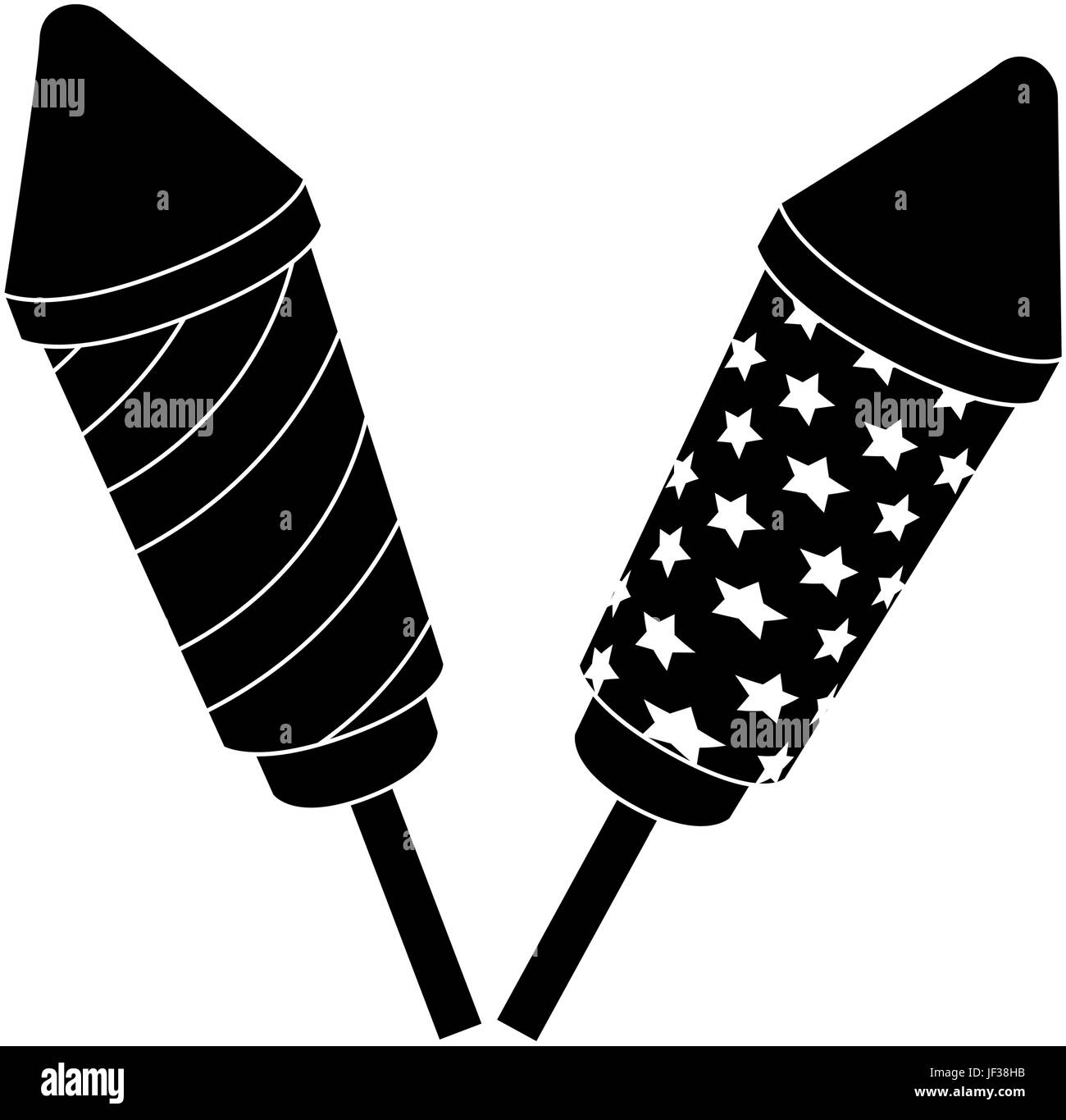 fireworks rockets icon over white background vector illustration Stock ...