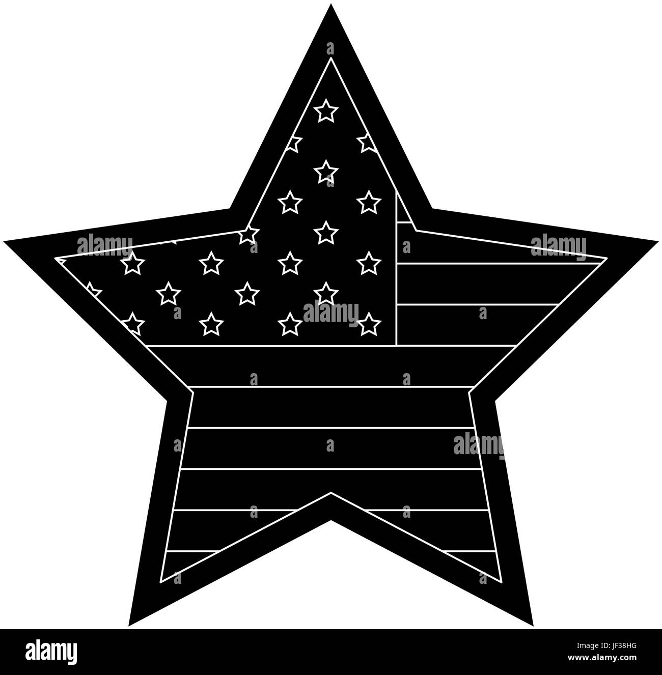 usa country flag in star shape icon over white background vector ...