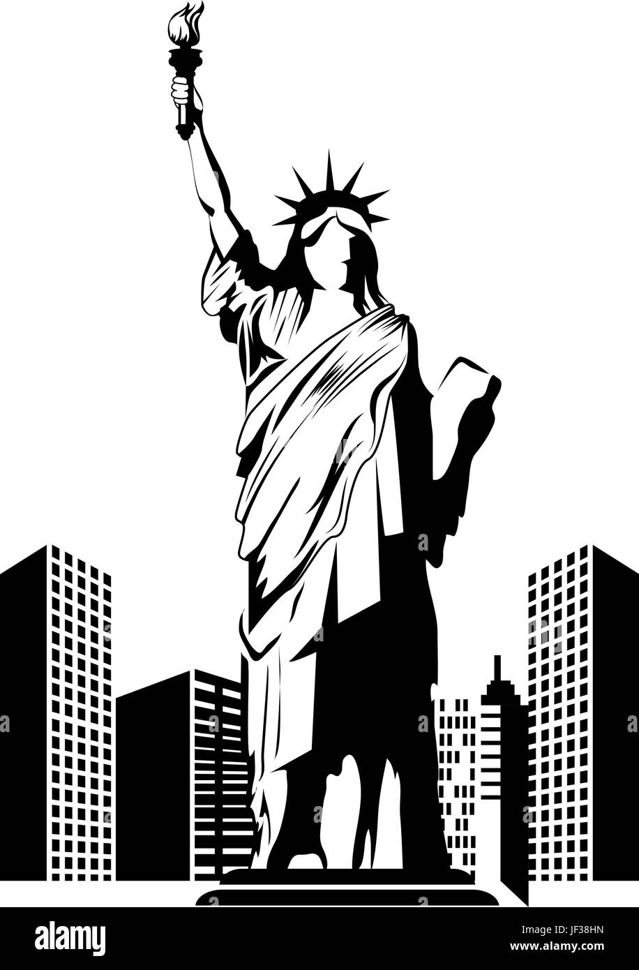 Statue Of Liberty Silhouette Vector