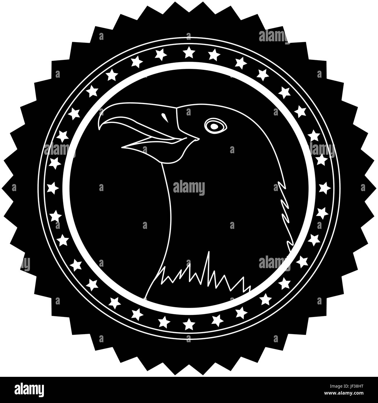 seal stamp with eagle icon over white background vector illustration ...