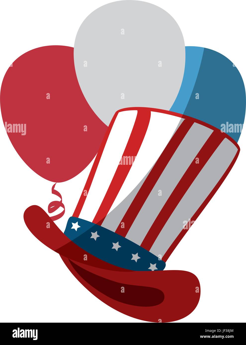 top hat with usa country flag icon over white background colorful ...