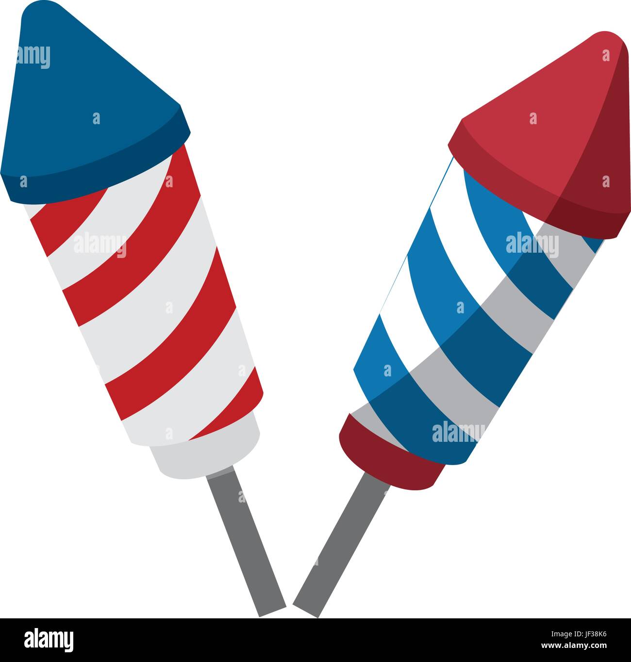 fireworks rockets icon over white background vector illustration Stock ...