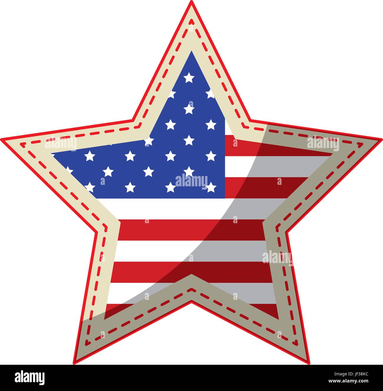 usa country flag in star shape icon over white background vector ...