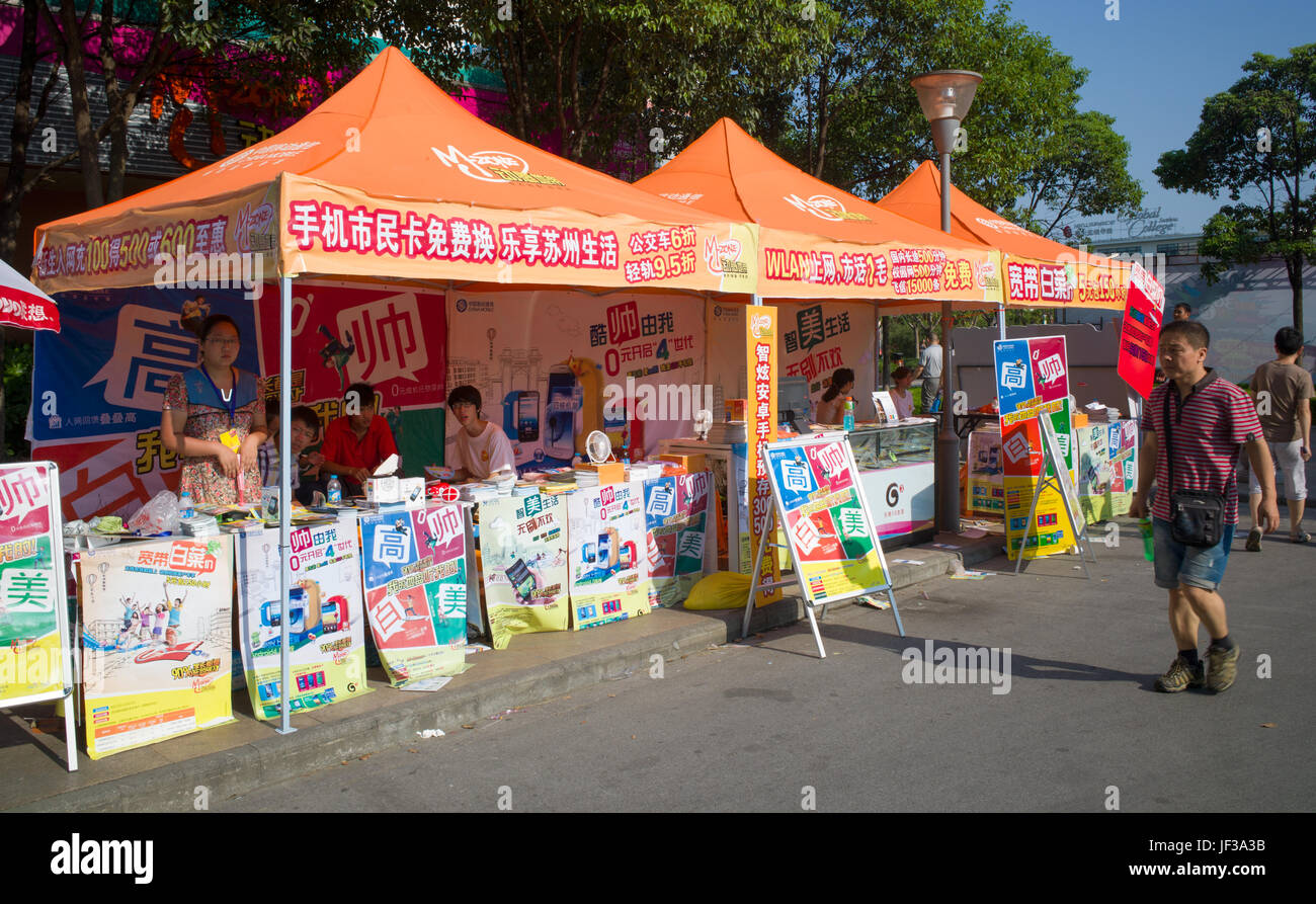 M Zone temporary sales stands in Wenxing Plaza during student ...