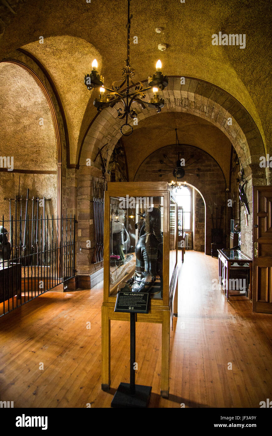 The Armoury at Bamburgh Castle, Northumberland, England, UK Stock Photo ...