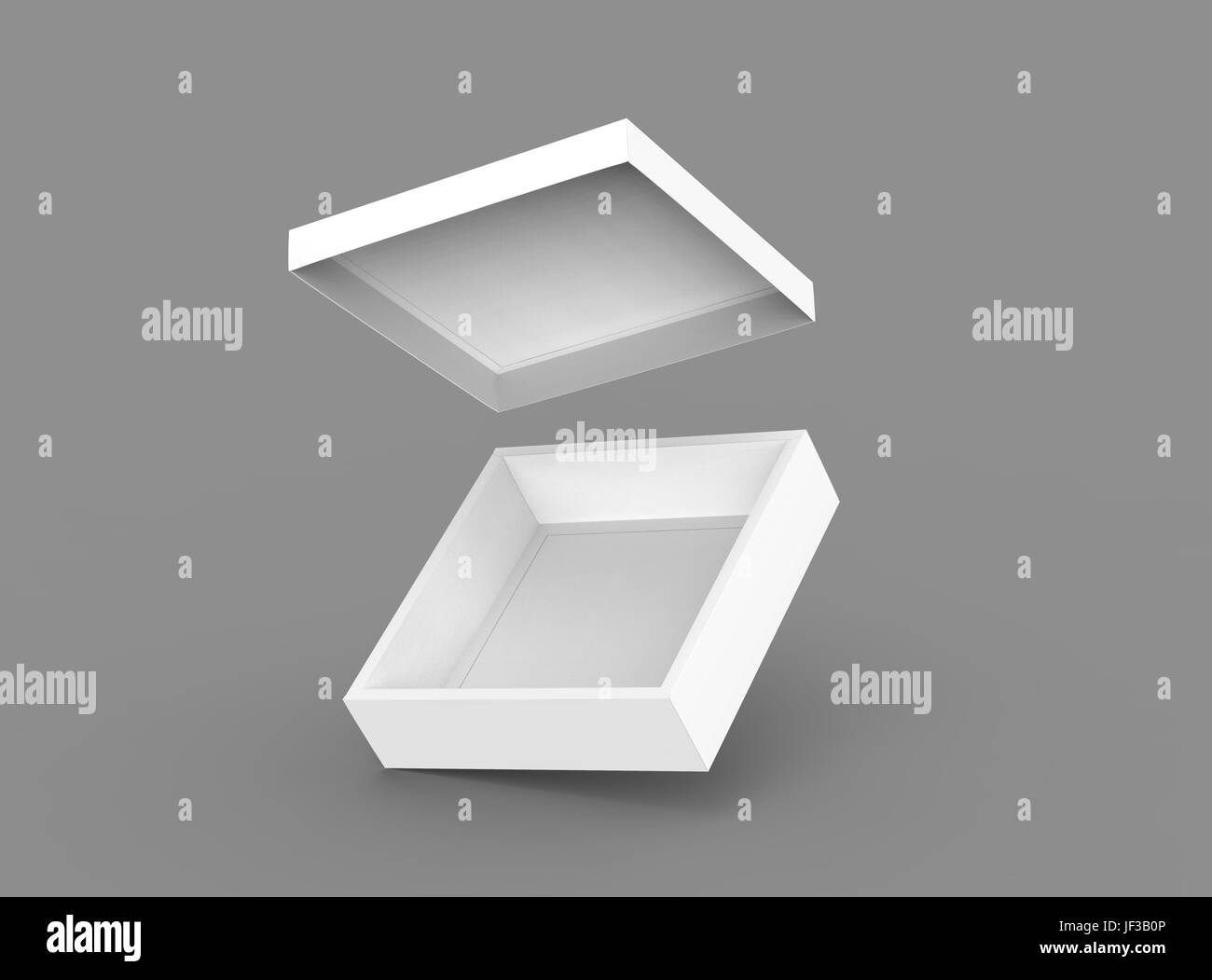 blank left tilt open flat 3d rendering slanting white square box with ...