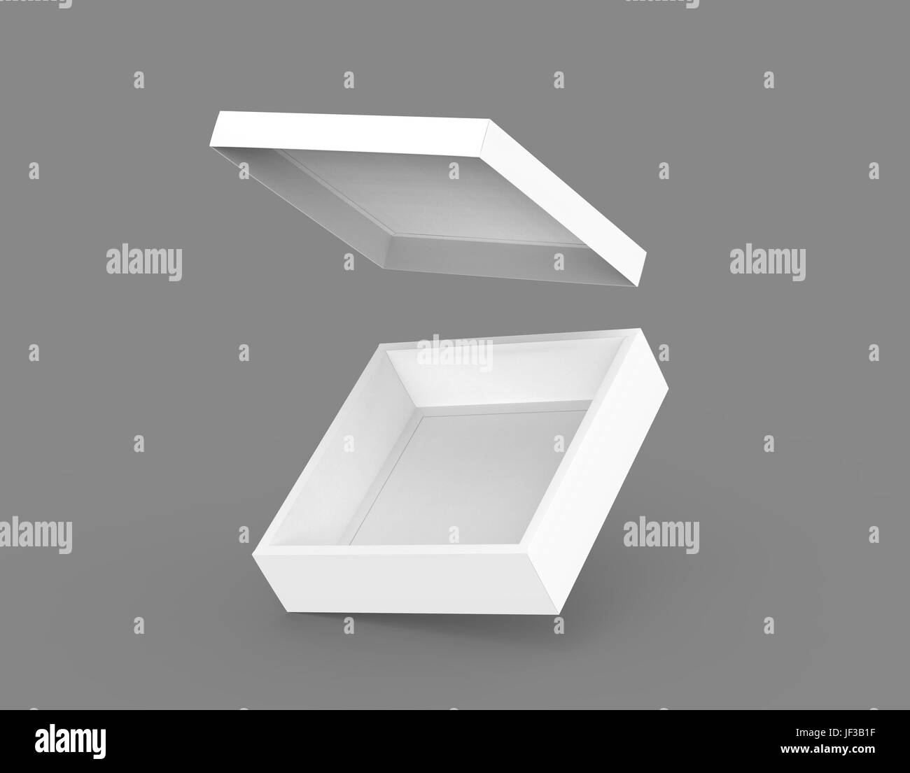 blank left tilt open flat 3d rendering slanting white square box with ...