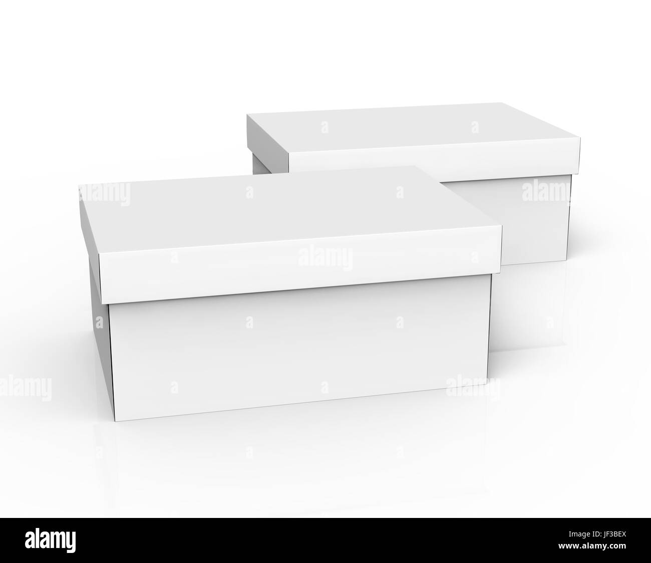 two 3d rendering left tilt blank white paper closed boxes for design ...