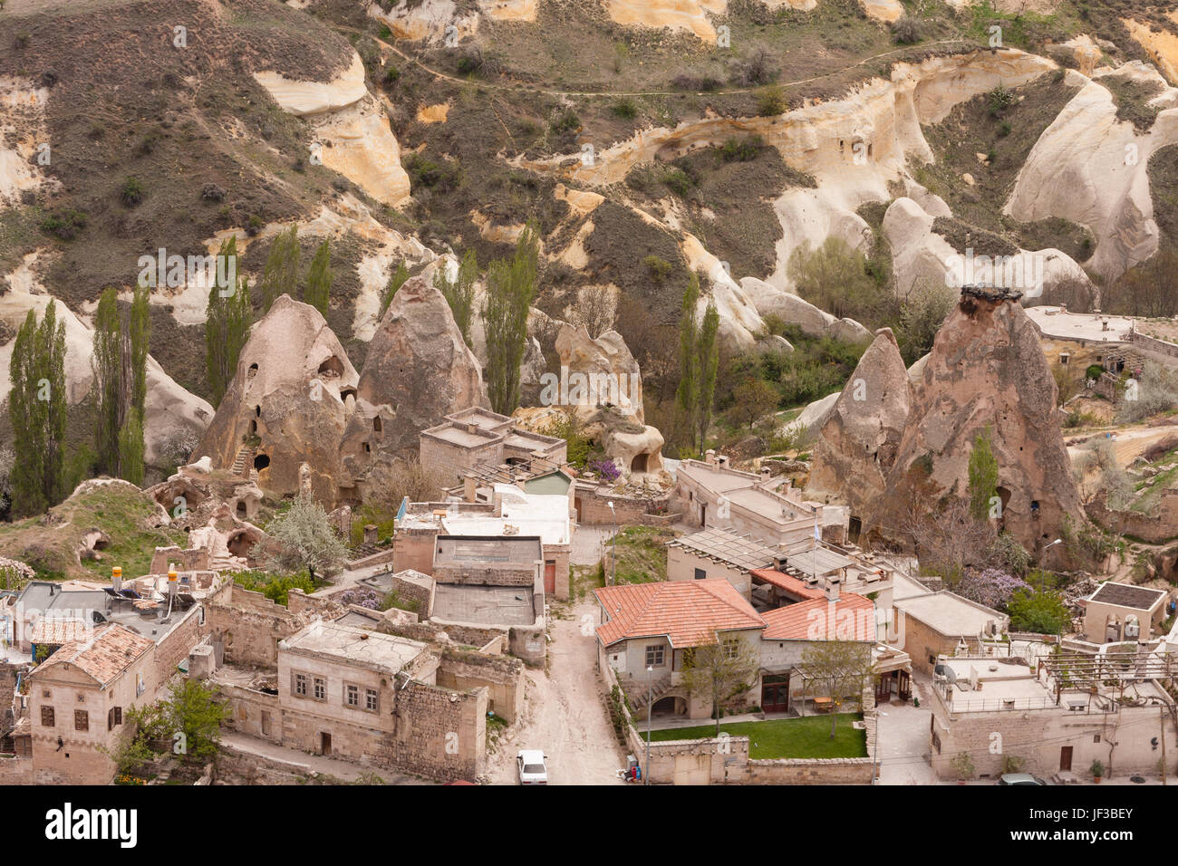 Horizontal shot of Landscape of Cappadocia in Turkey with fairy ...