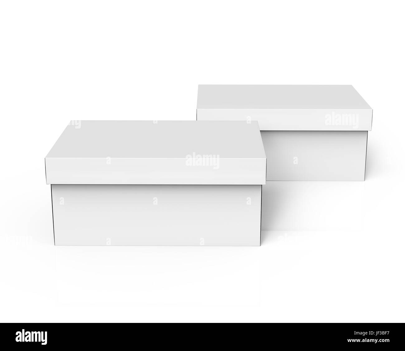 two 3d rendering blank white paper closed boxes for design use ...