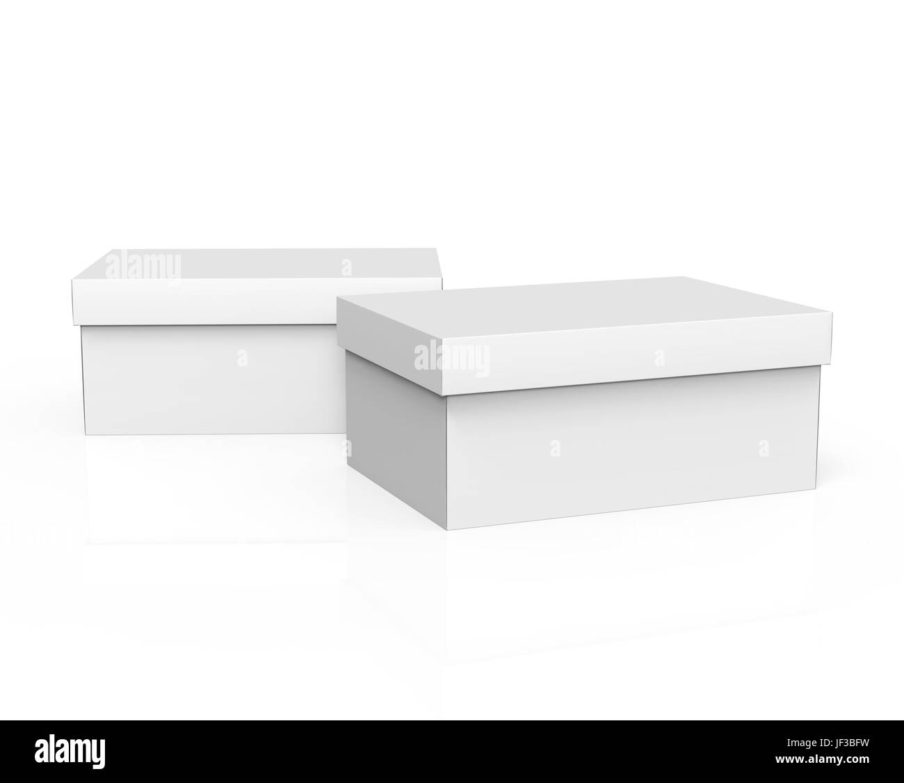 two 3d rendering blank white paper closed boxes for design use ...