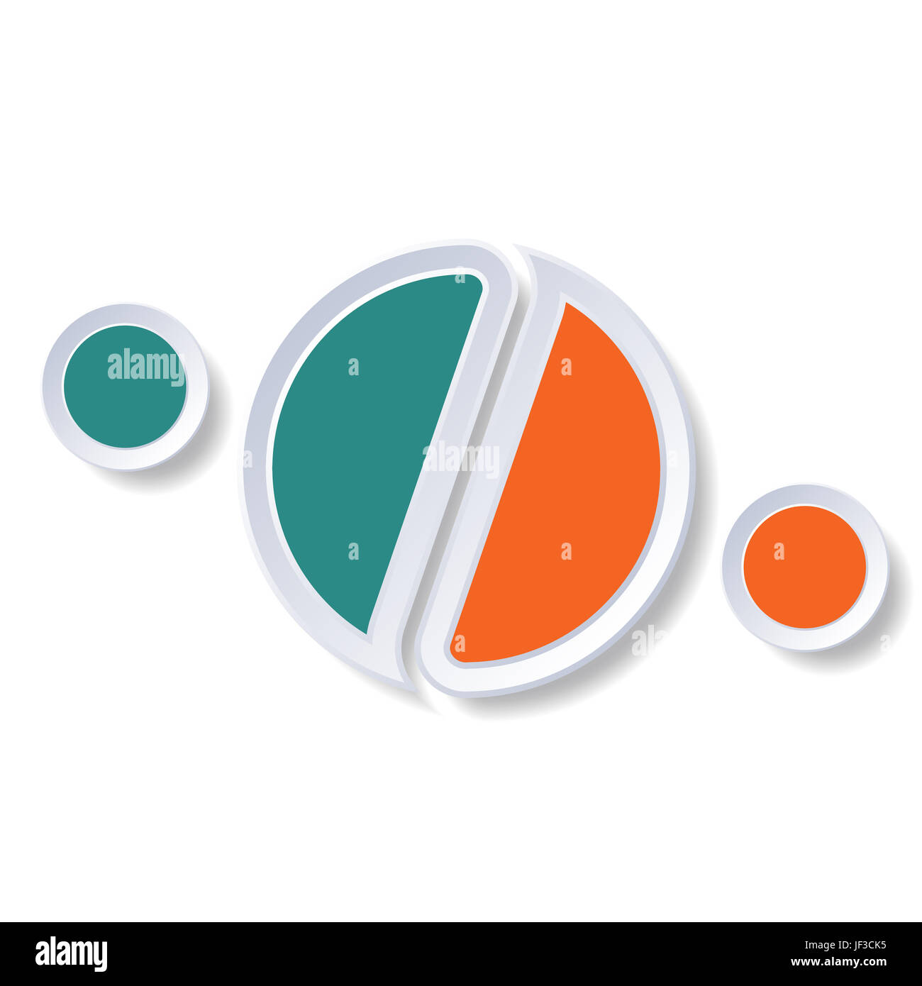 Template infographics Pie chart or area chart for 2 position Stock ...