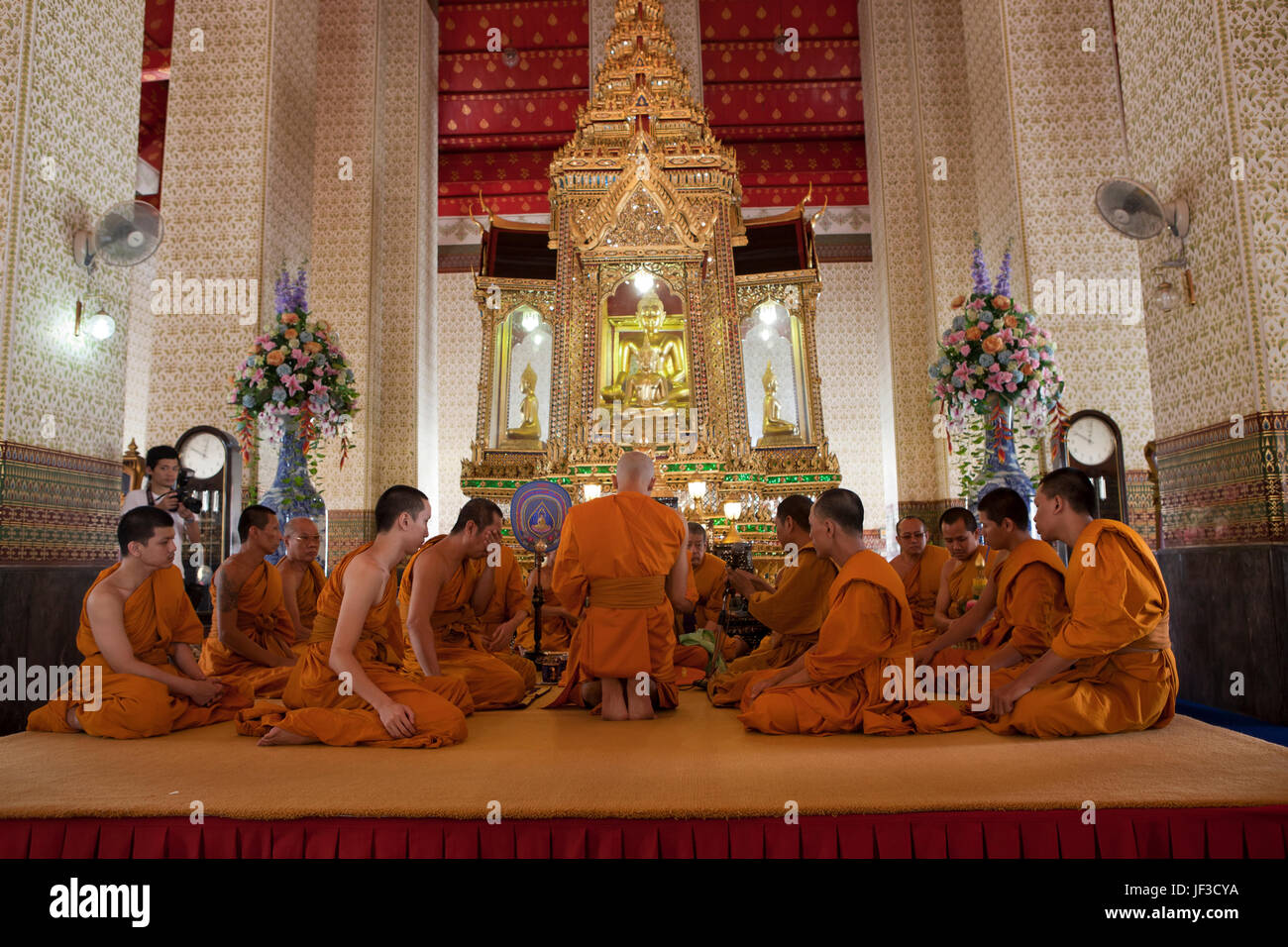 SAMUTPRAKAN THAILAND - MARCH 23 : unidentified thai monk praying in the ...