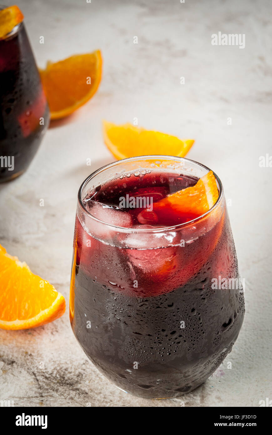 Traditional Spanish summer refreshing drink, cocktail, Tinto de verano ...