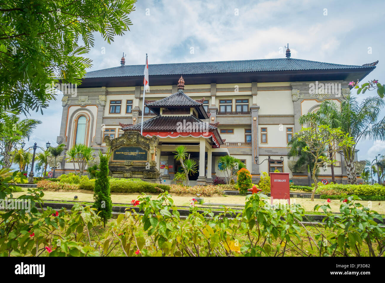 BALI, INDONESIA - MARCH 08, 2017: Centre building is a goverment office ...