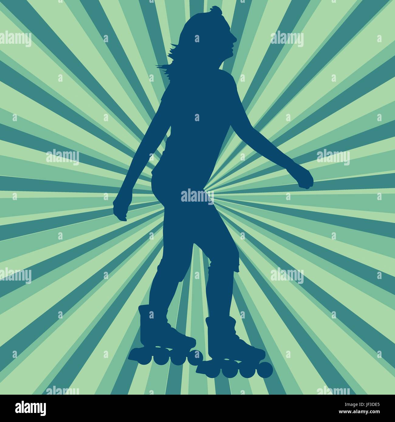 Woman inline skating vector abstract background Stock Vector Image ...