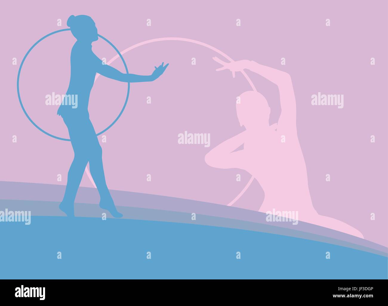 Female gymnast with hoop vector abstract background Stock Vector Image ...