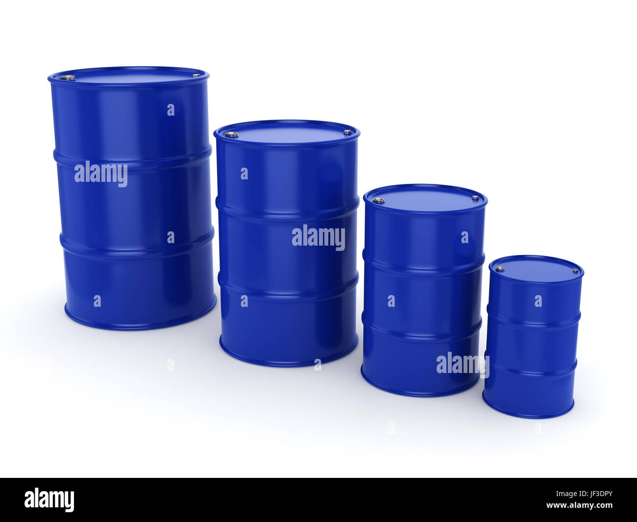 3D rendering blue barrels Stock Photo - Alamy