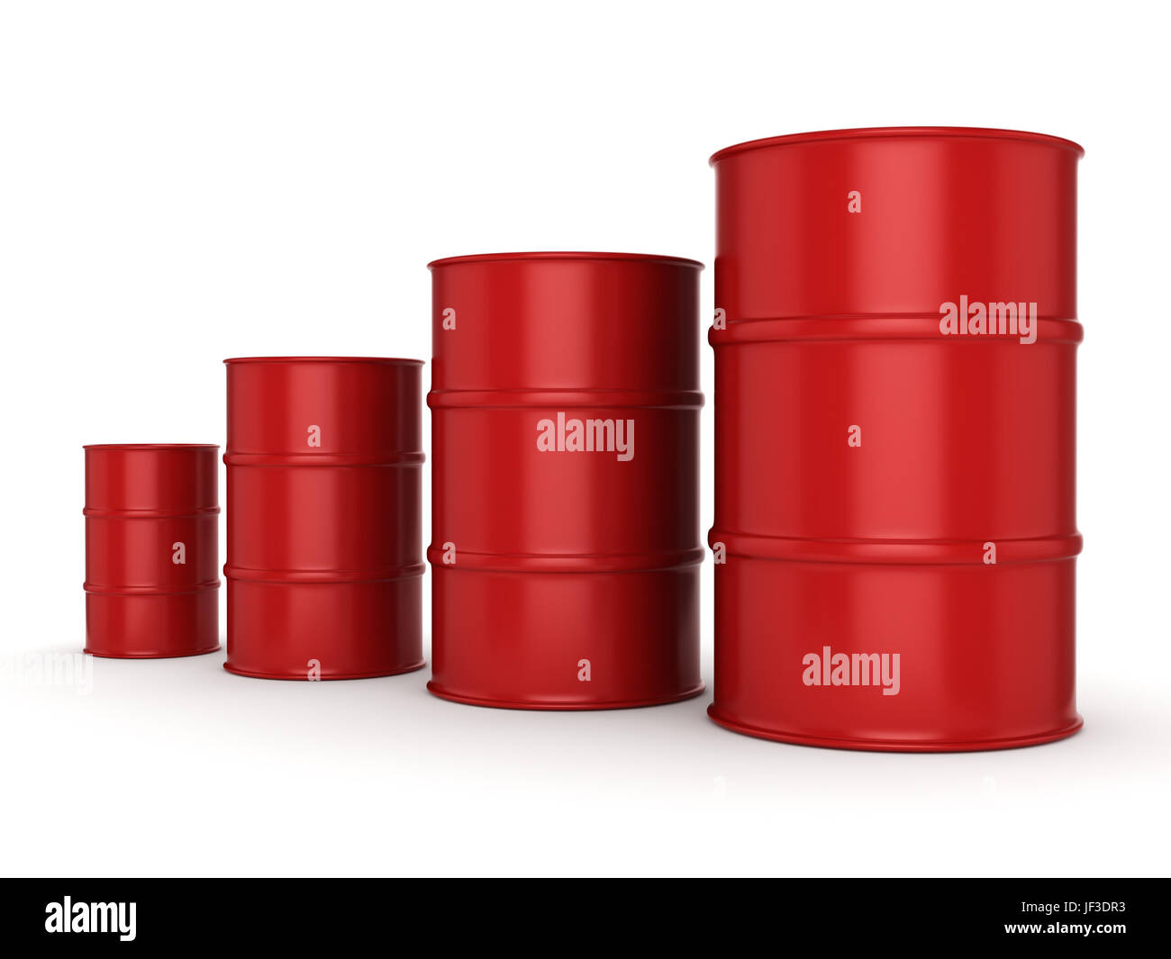 3D rendering red barrels Stock Photo - Alamy