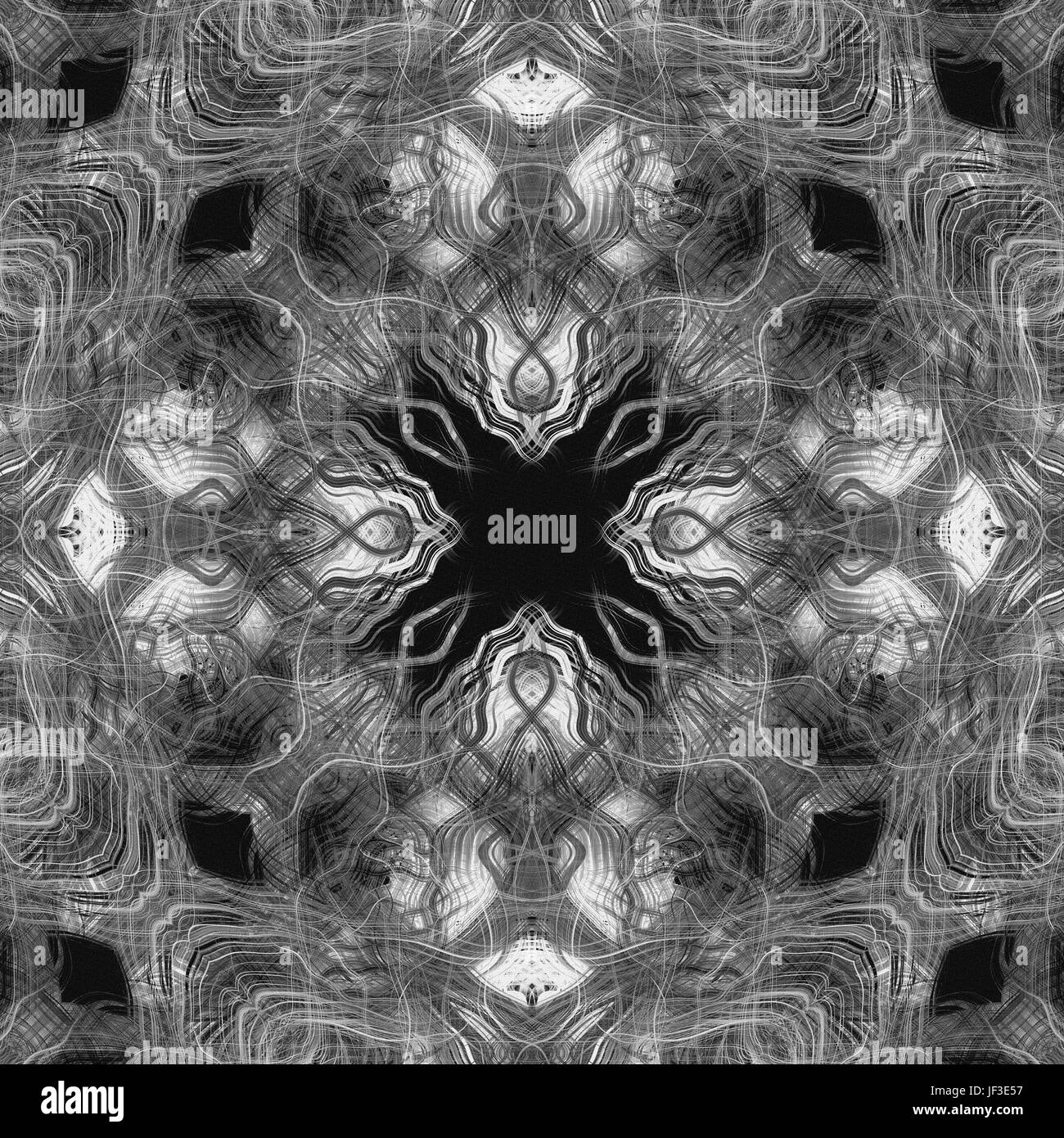 White kaleidoscope light trails pattern Stock Photo - Alamy