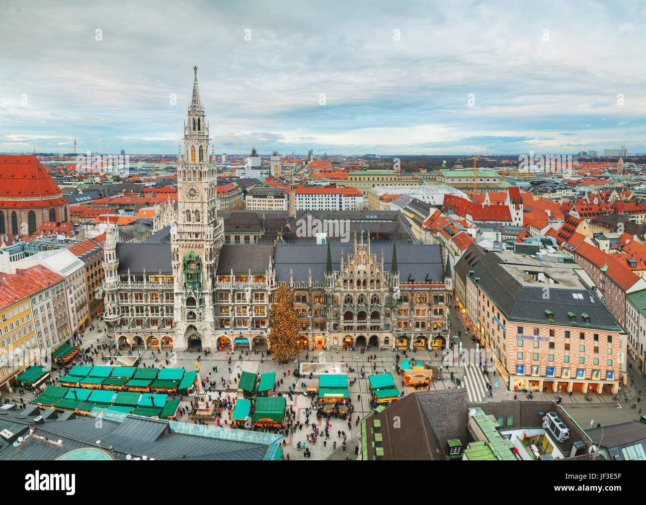 Aerial view of Marienplatz in Munich Stock Photo - Alamy