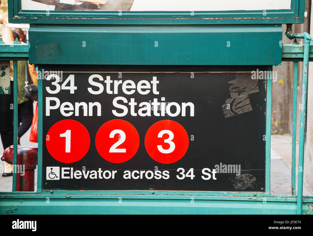 Penn Station and 34th street subway sign Stock Photo - Alamy