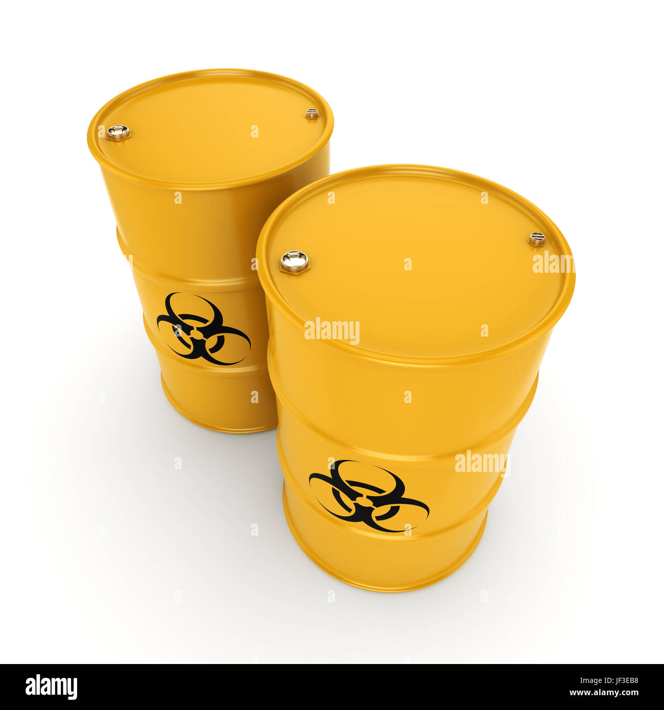 3D rendering biohazard barrels Stock Photo - Alamy
