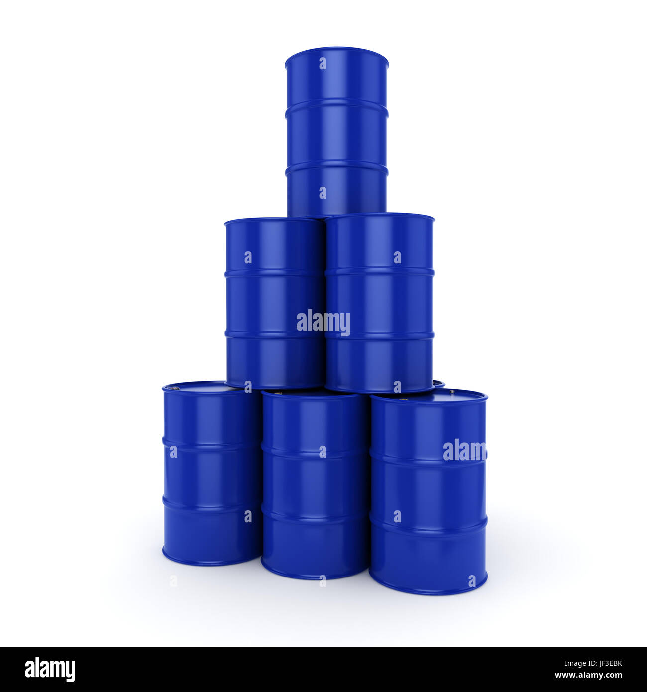 3D rendering blue barrels Stock Photo - Alamy