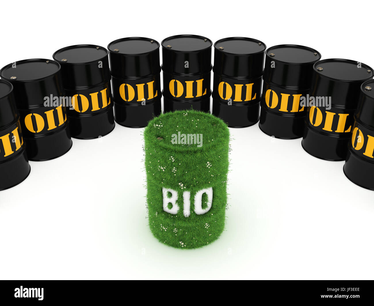 3D rendering barrel of biofuels Stock Photo - Alamy