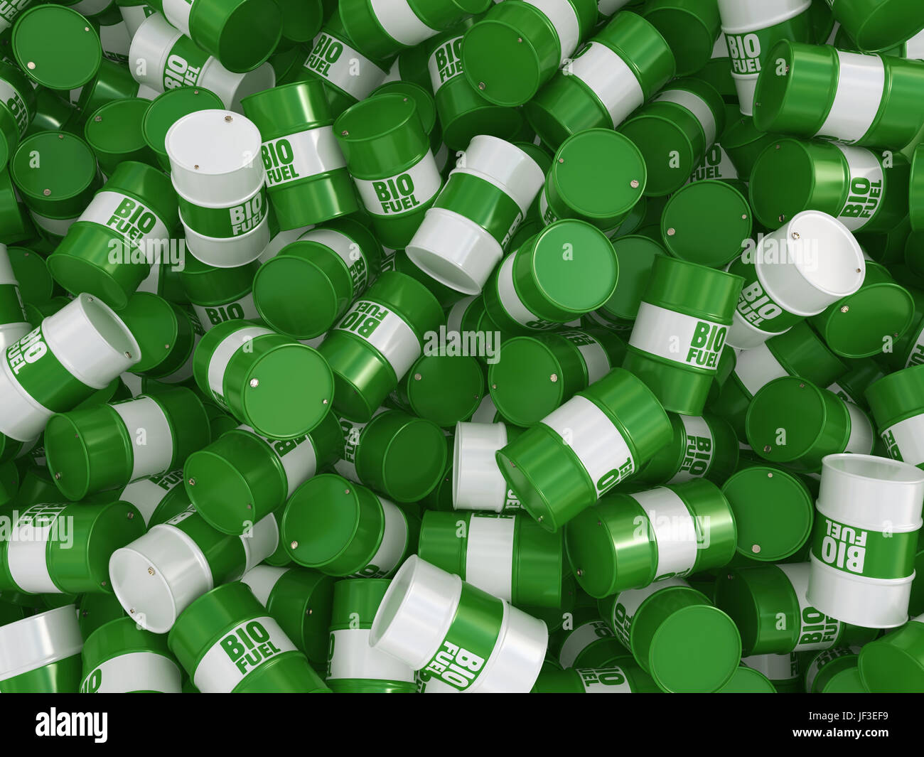 3D rendering barrels of biofuels Stock Photo - Alamy