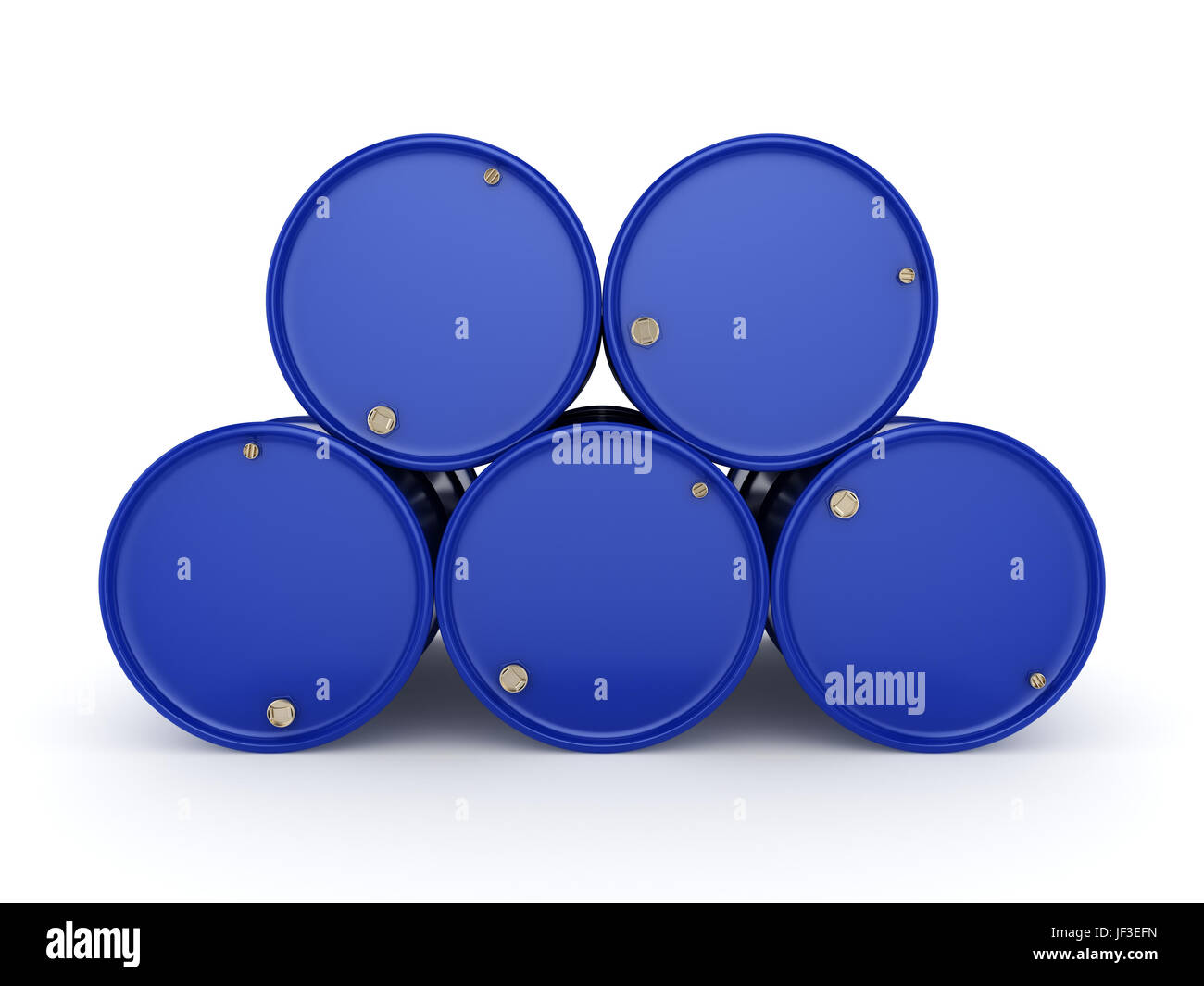 3D rendering blue barrels Stock Photo - Alamy