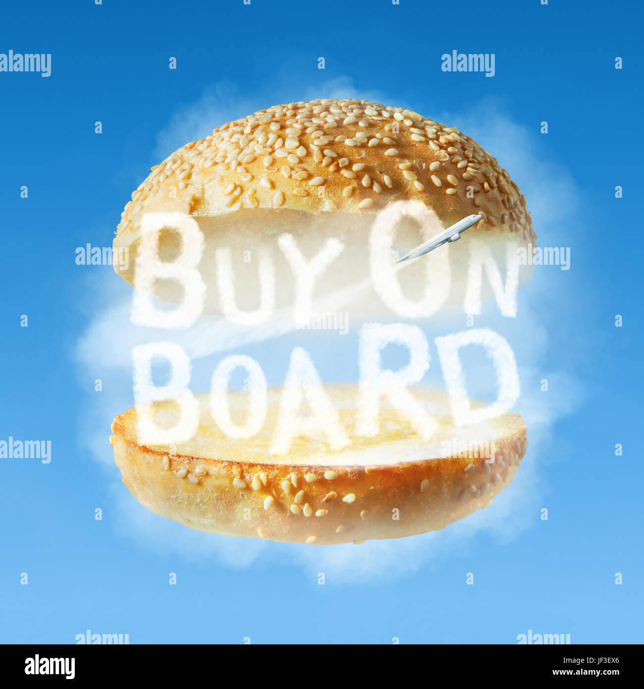 bun burger with natural clouds Stock Photo - Alamy